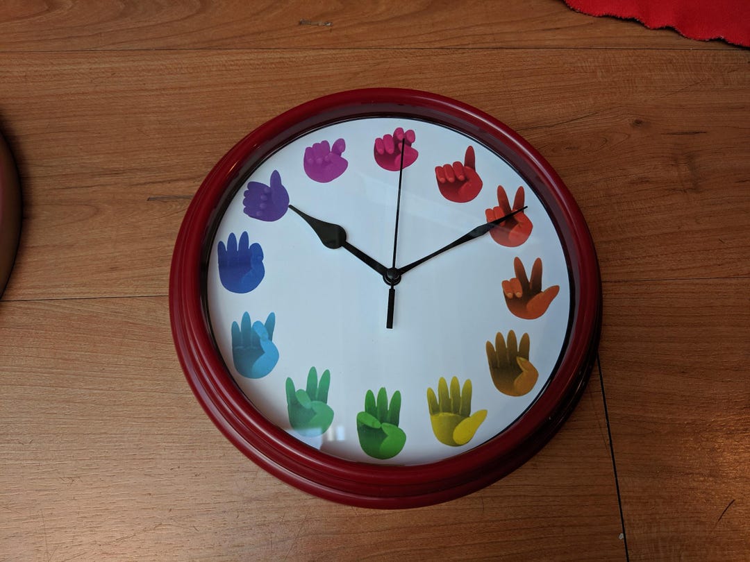 ASL Clock: Sign Language, Finger Spelling - Etsy