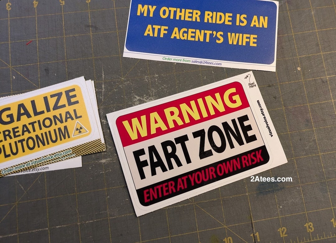 Warning Fart Zone Funny Sticker - Etsy