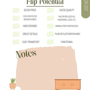 Printable Furniture Flip Log | Letter 8.5 X 11 Printable Digital ...