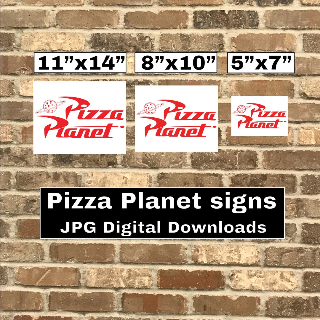 Pizza Planet Sign Bundle for Birthday Party Digital Download Kit Three ...