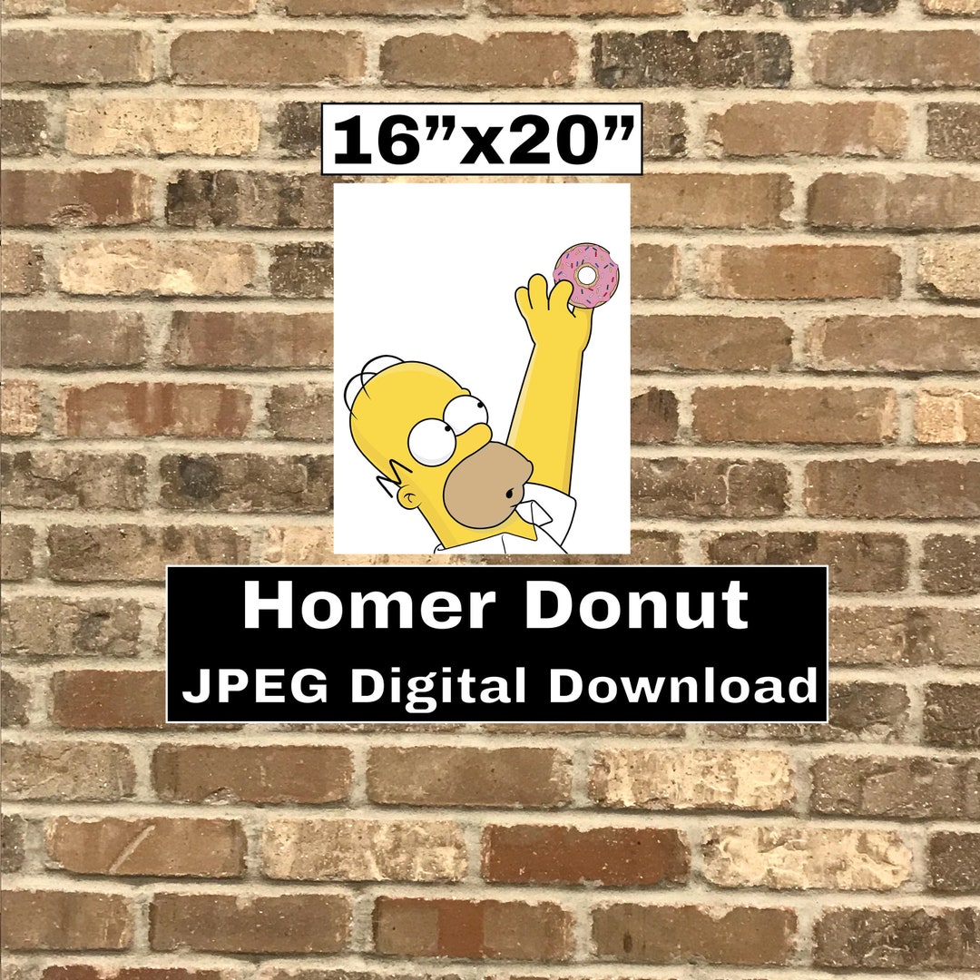 Homer Donut Sign Digital Download 16x20 JPEG, Simpsons, the Simpsons ...