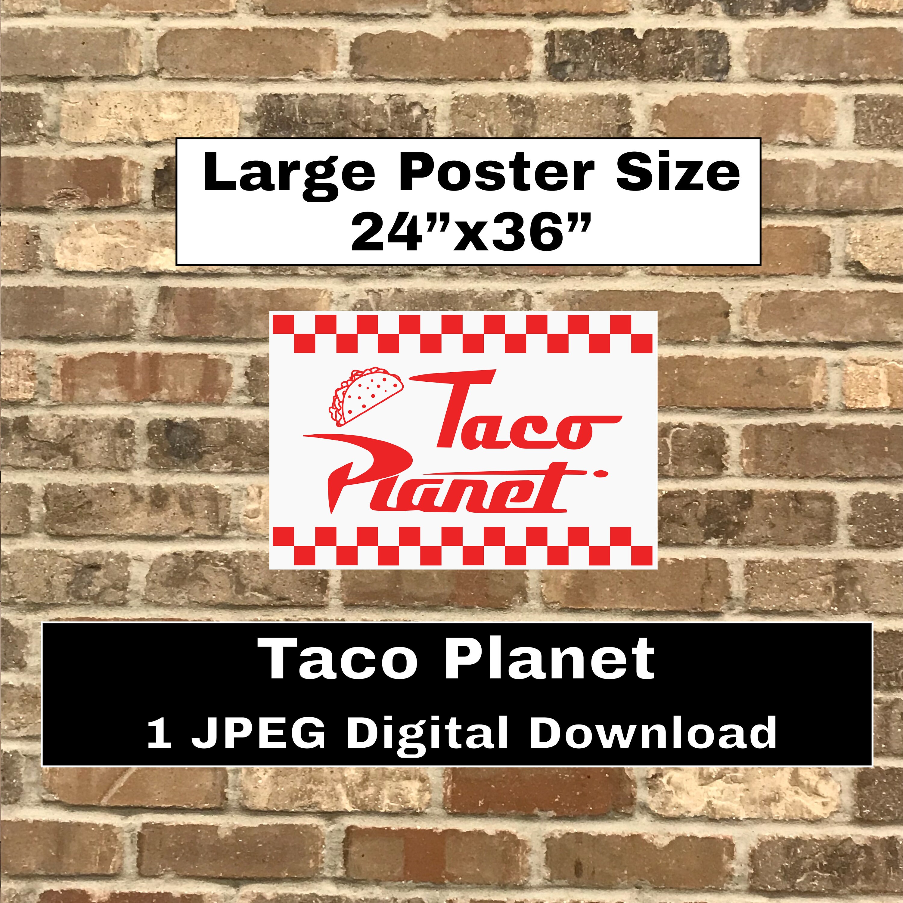 Taco Planet Sign for Birthday Party Digital Download Logo in JPG Format ...