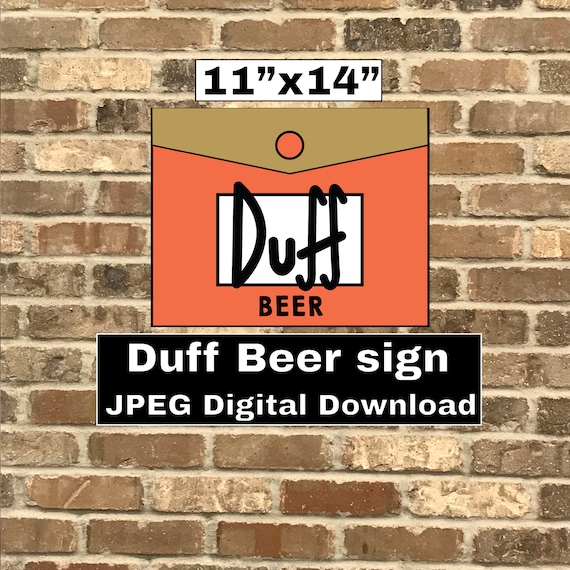 Duff Beer Sign Digital Download 11x14 JPEG Duff Beer Logo - Etsy