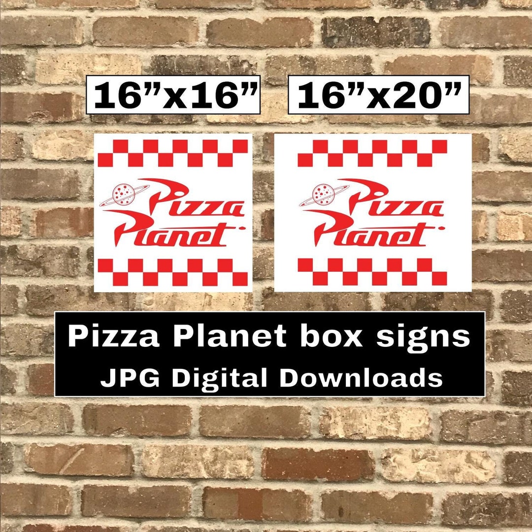 Pizza Planet Sign for Birthday Party Digital Download Kit Three Pizza ...