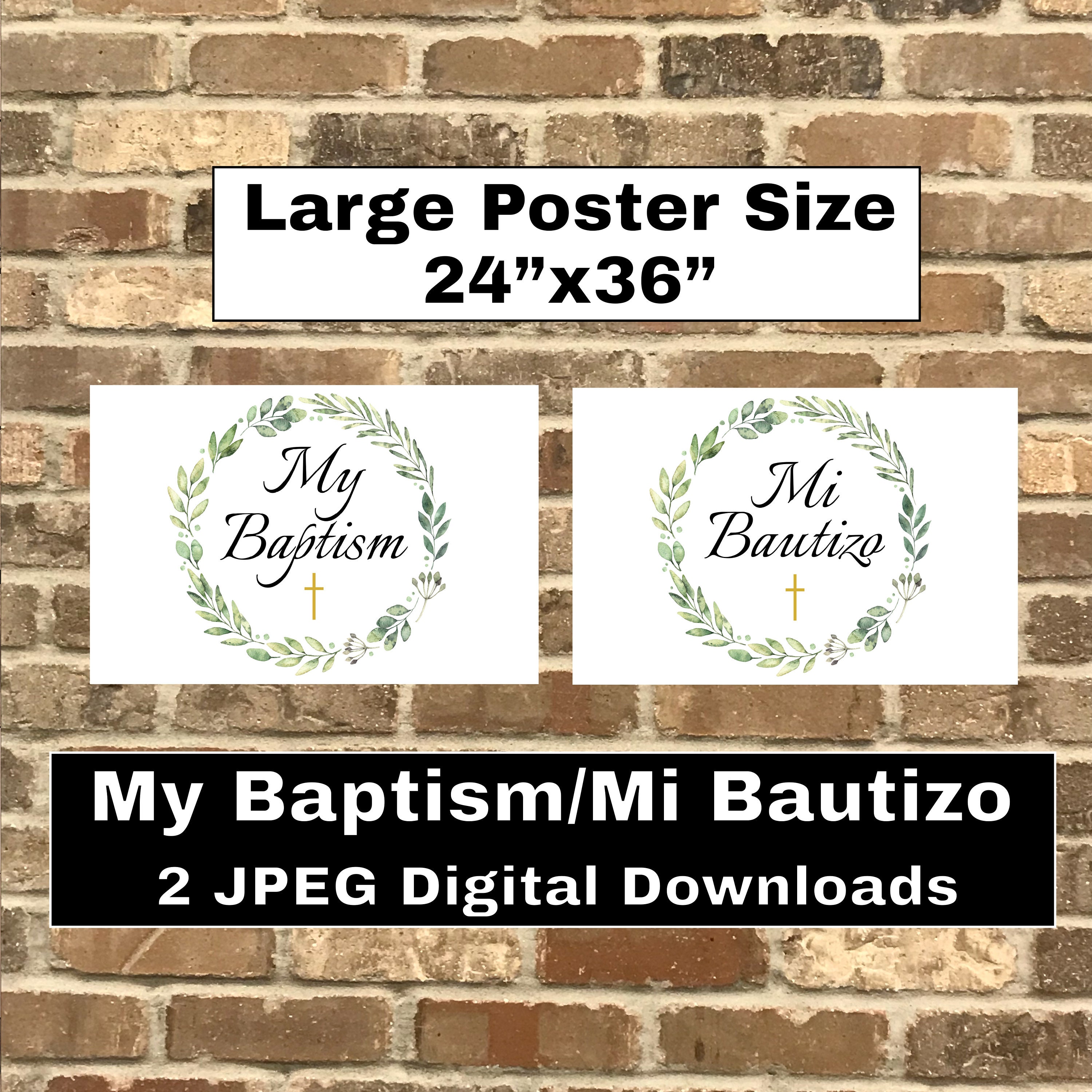My Baptism Mi Bautizo Sign Digital Download 24x36 JPEG, Baptism Banner ...