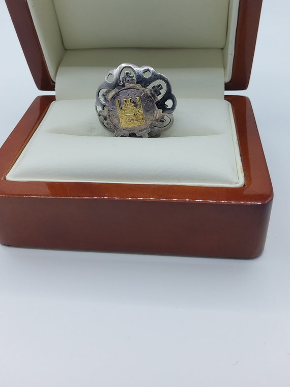 Peruvian 18K Gold Centre & 925 Pendant Brooch - Gem