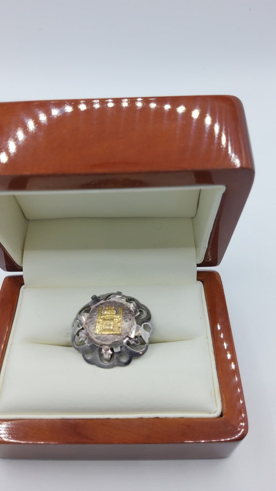 Peruvian 18K Gold Centre & 925 Pendant Brooch - Gem