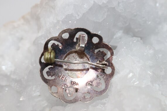 Peruvian 18K Gold Centre & 925 Pendant Brooch - Gem