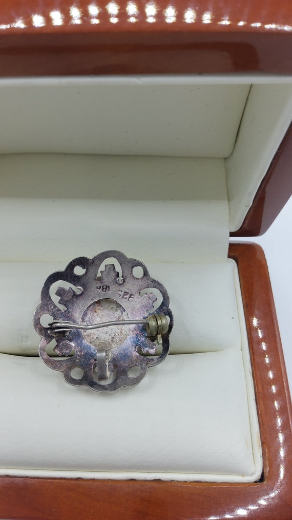 Peruvian 18K Gold Centre & 925 Pendant Brooch - Gem