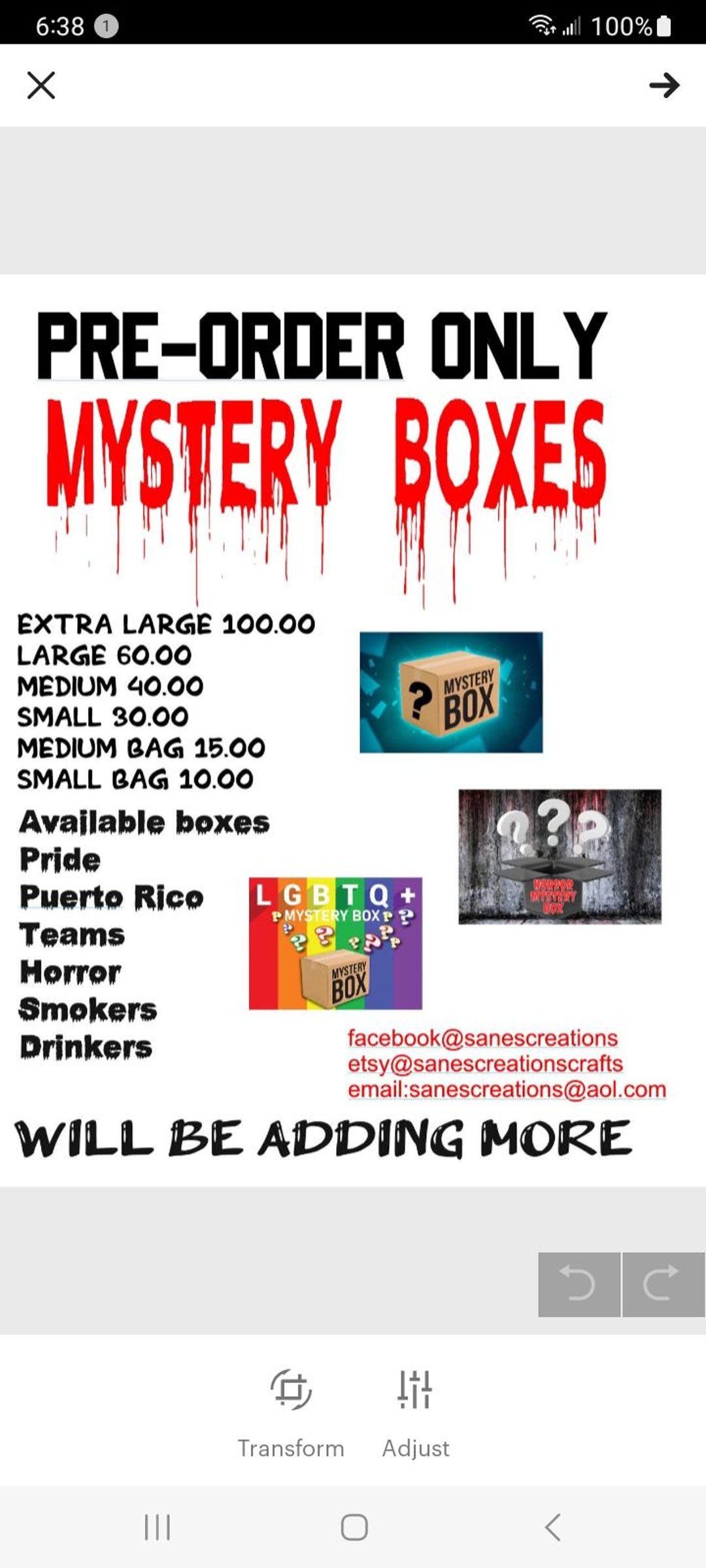 Extra Large Horror Box - Etsy