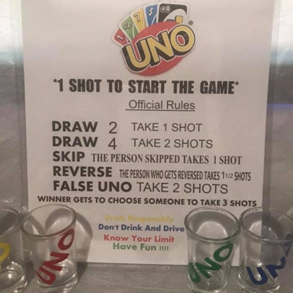 Uno Shot Glass Svg - Etsy