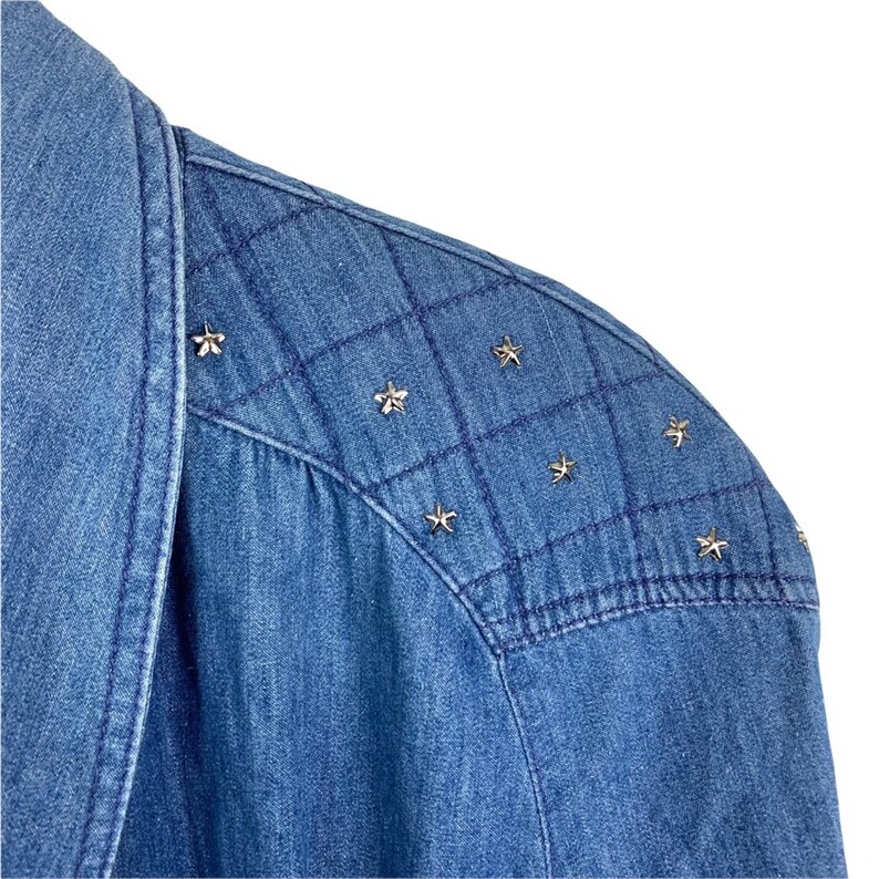 Vintage 1980s Gene Ewing Bis Denim Crop Star Studded Jacket - Etsy