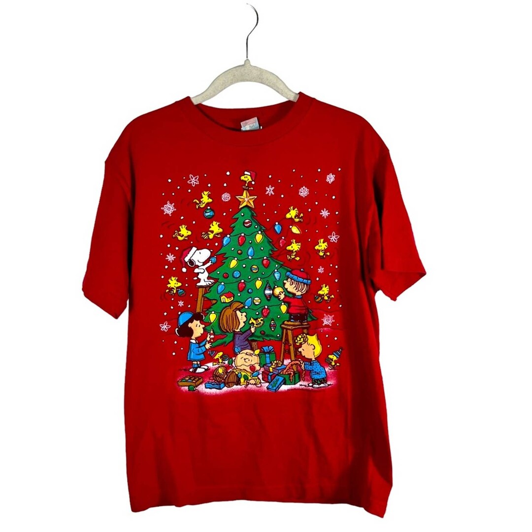 Vintage Peanuts Charlie Brown Red Christmas T Shirt - Etsy