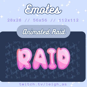 Animated Pink Raid Emote for Twitch and Youtube - Cute, Streamer ...