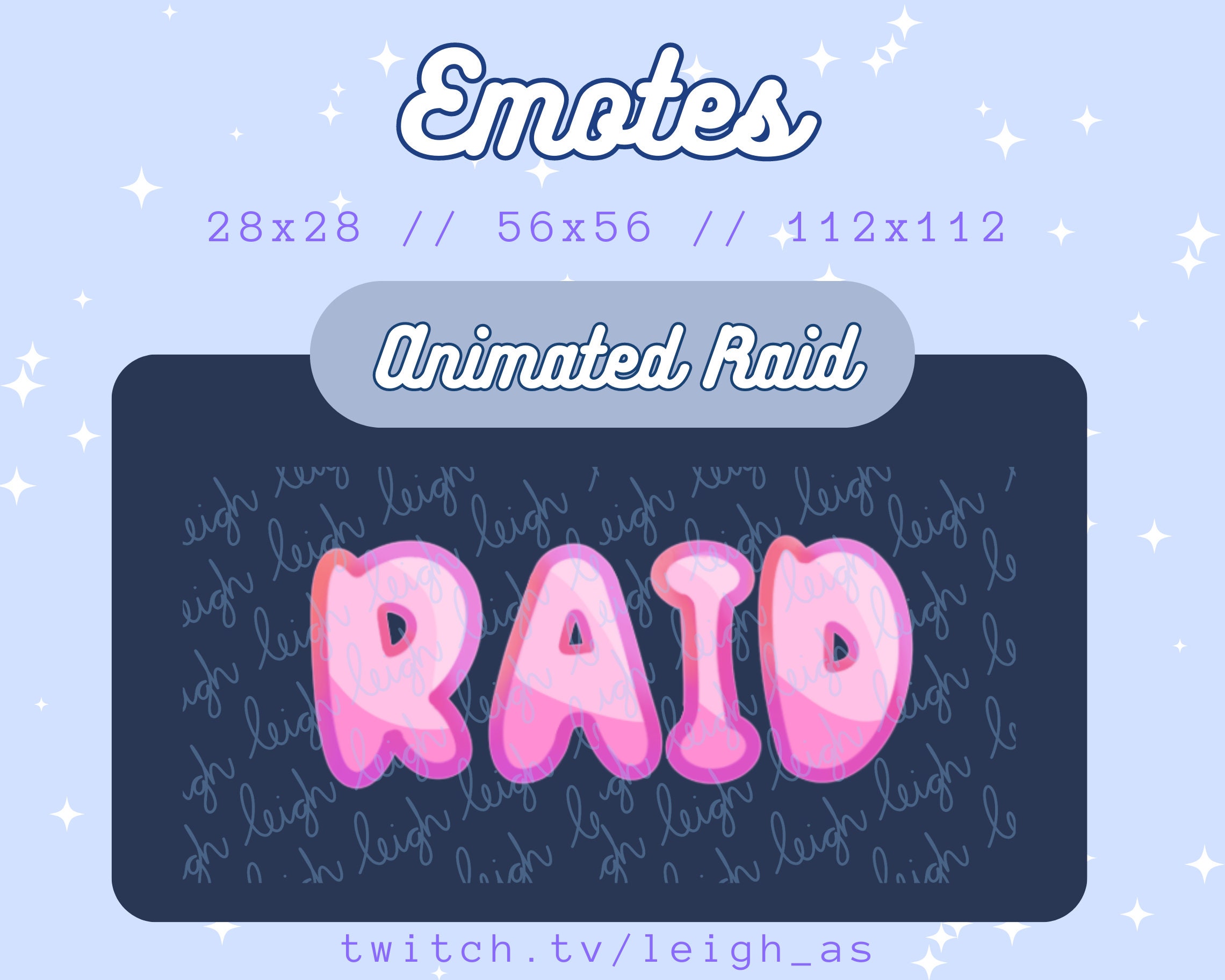 Animated Pink Raid Emote for Twitch and Youtube - Cute, Streamer ...