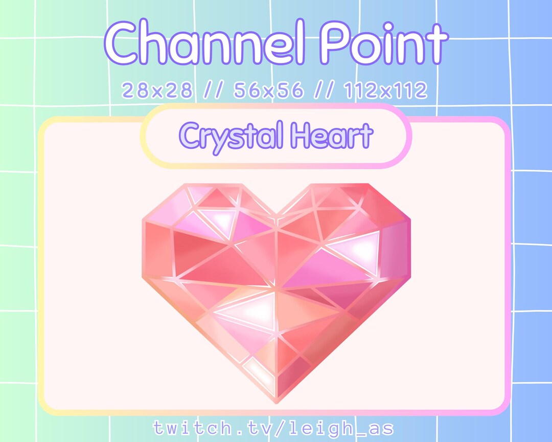 Pink Crystal Heart Channel Point Icon for Twitch - Cute, Kawaii ...