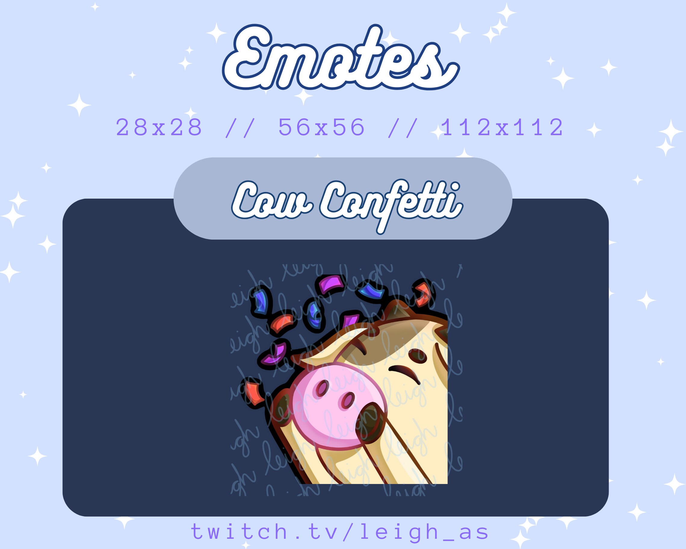 Cow Emote Pack for Twitch, Youtube, and Discord - Cute, Kawaii, Animal ...