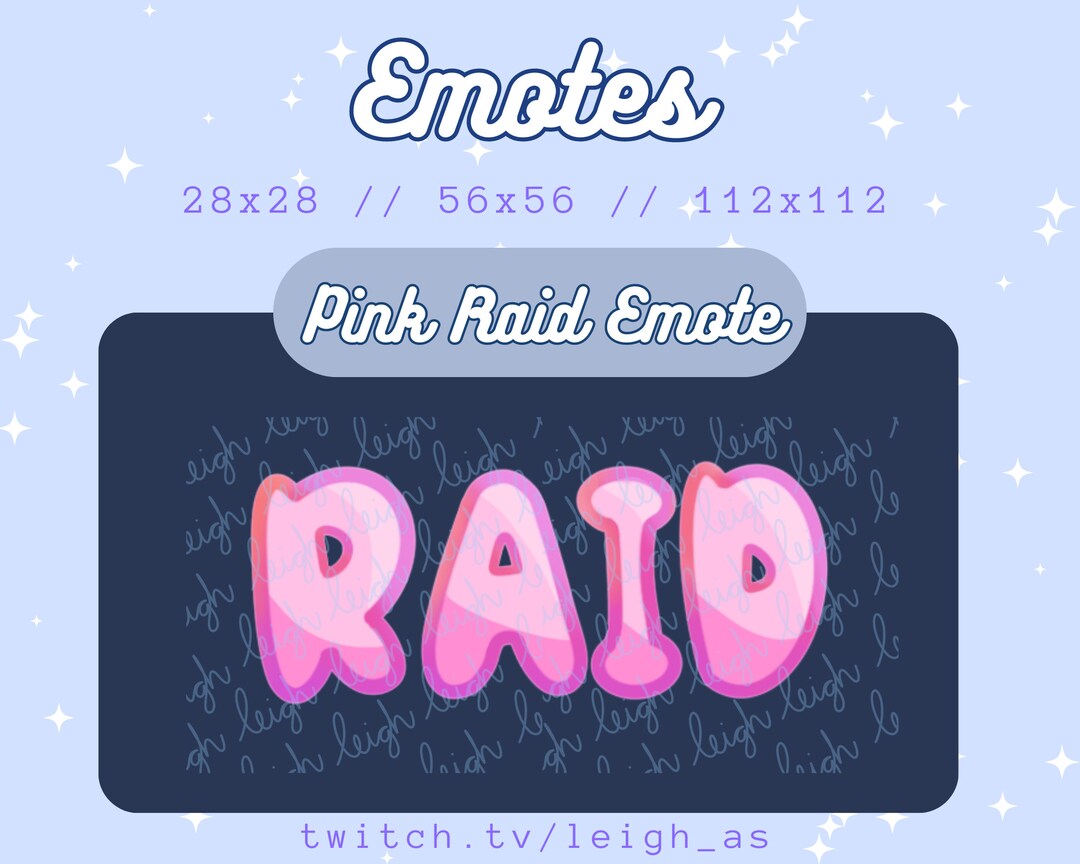 Pink Raid Emote for Twitch and Youtube - Cute, Hype, Streamer, Raiding ...