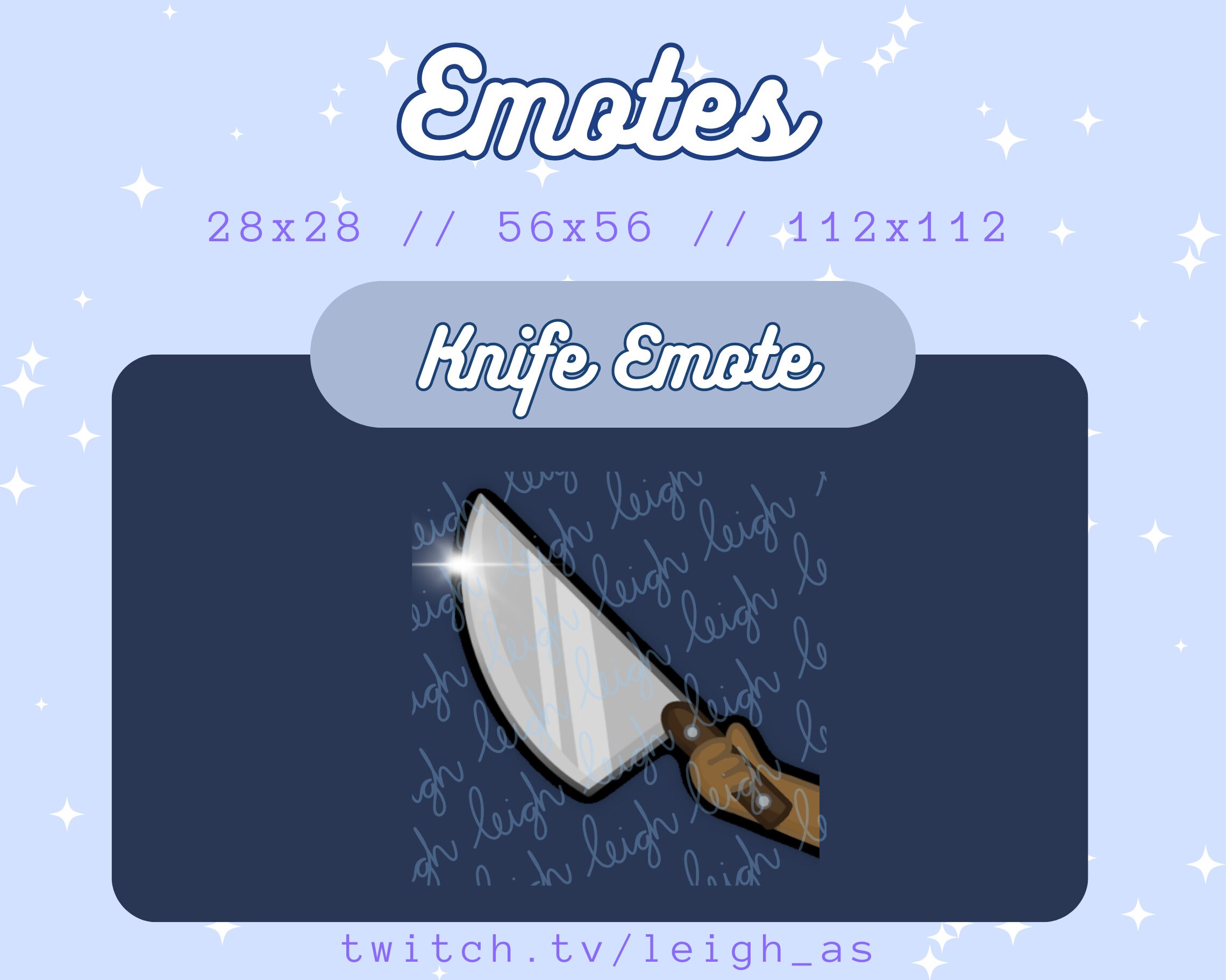 Knife Emote With 3 Different Skin Tones for Twitch, Discord, Youtube ...
