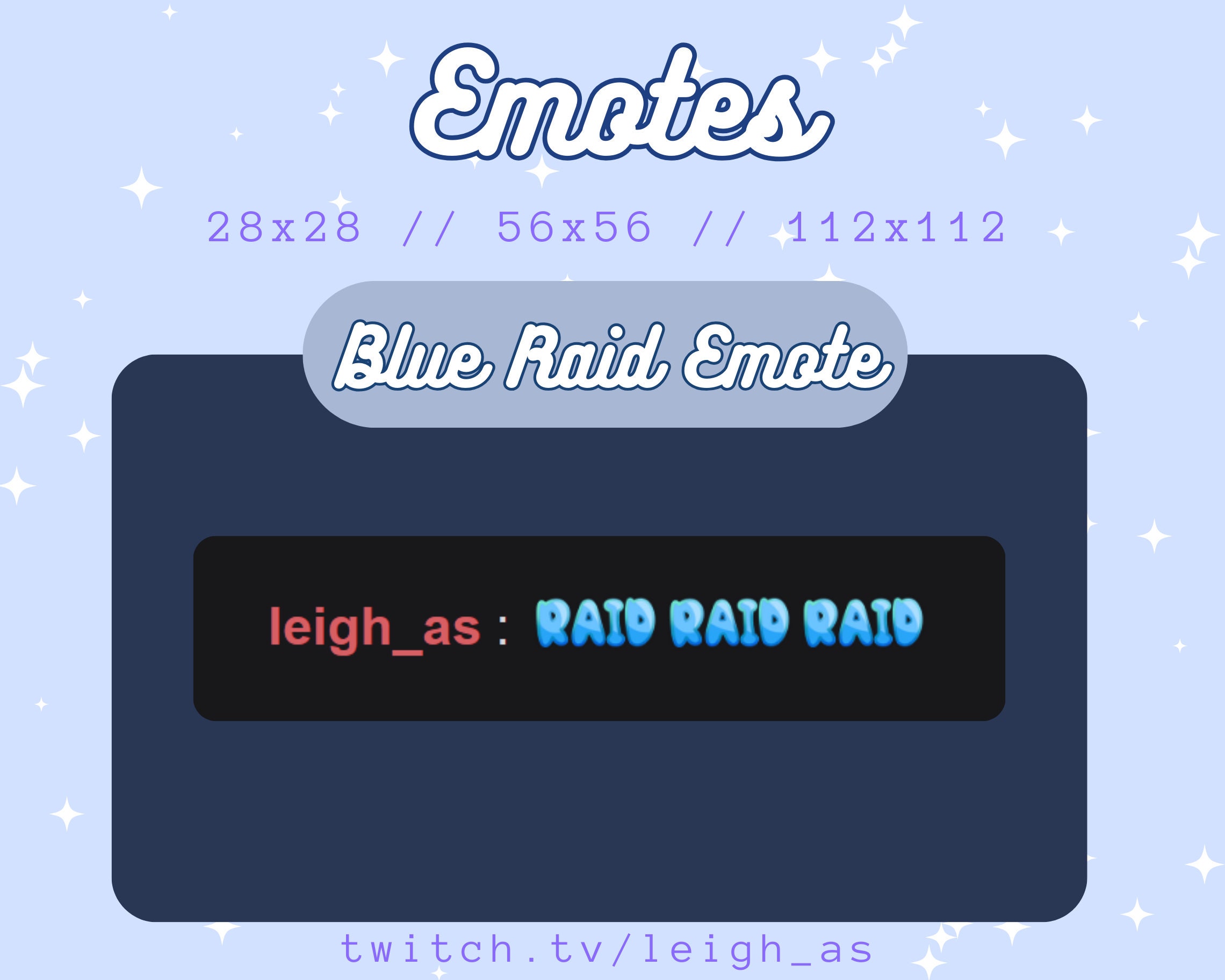 Blue Raid Emote for Twitch and Youtube - Cute, Hype, Streamer, Raiding ...