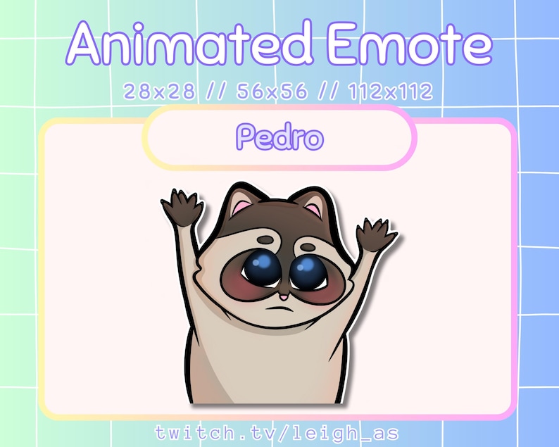 Animated Pedro Emote for Twitch - Cute, Funny, Goofy, Streamer, Racoon ...