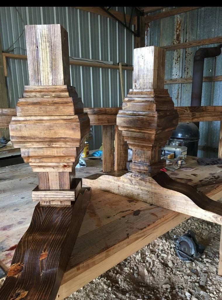 2 Pedestal Dining Table Legs Custom Sizes - Etsy