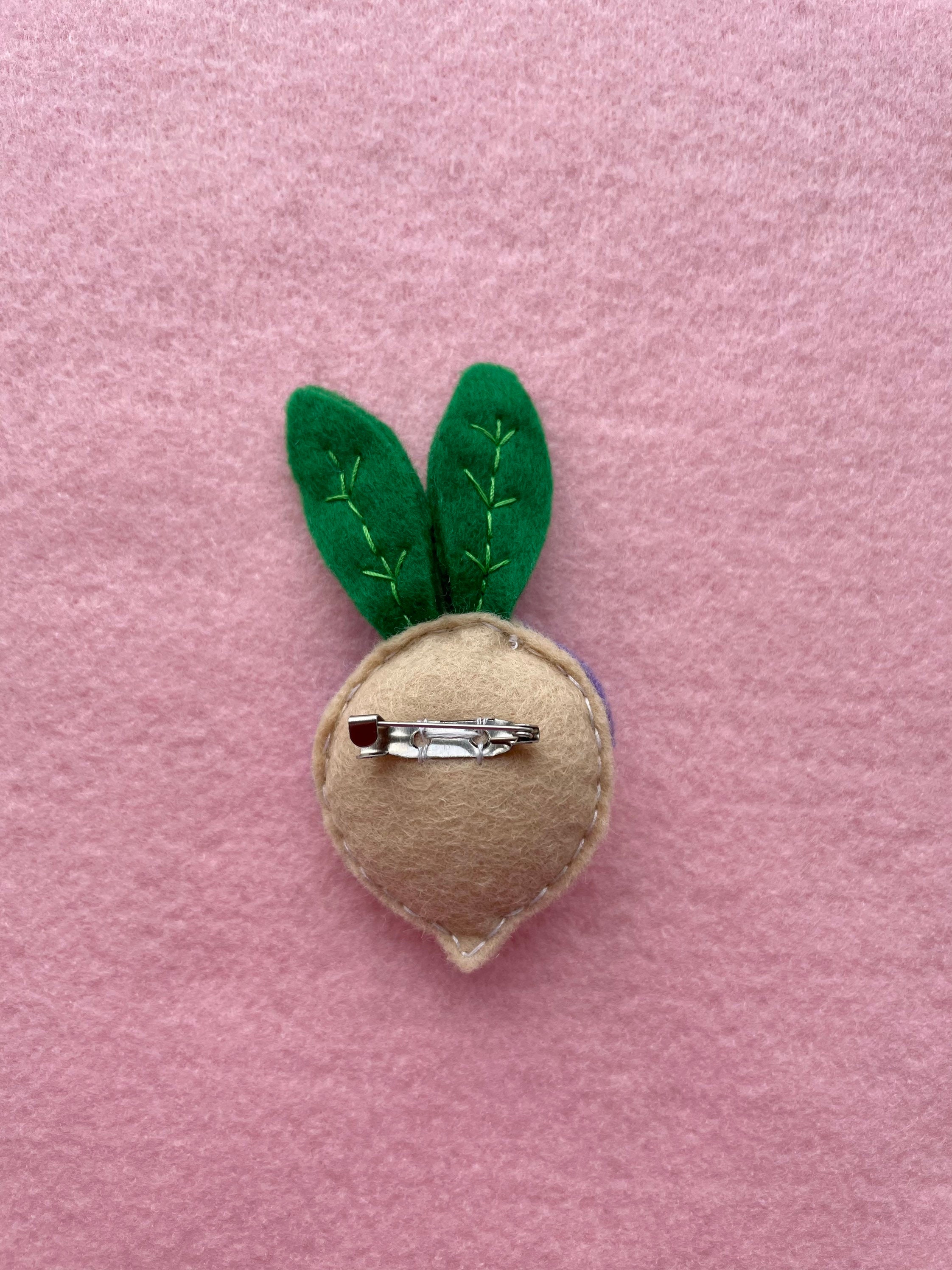 Handmade Felt Turnip Badges Brooch Plant Gift Badge | Etsy