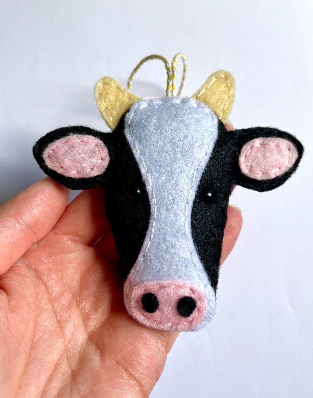 Handmade Felt Cow | Keyring | Keychain | Brooch | Plush | Magnet | Gift ...