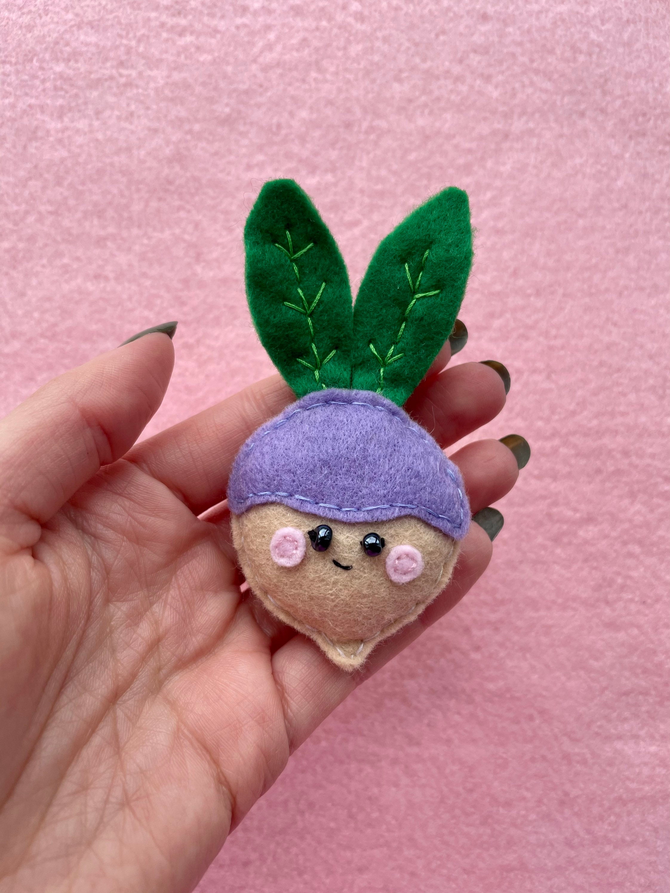 Handmade Felt Turnip Badges Brooch Plant Gift Badge | Etsy
