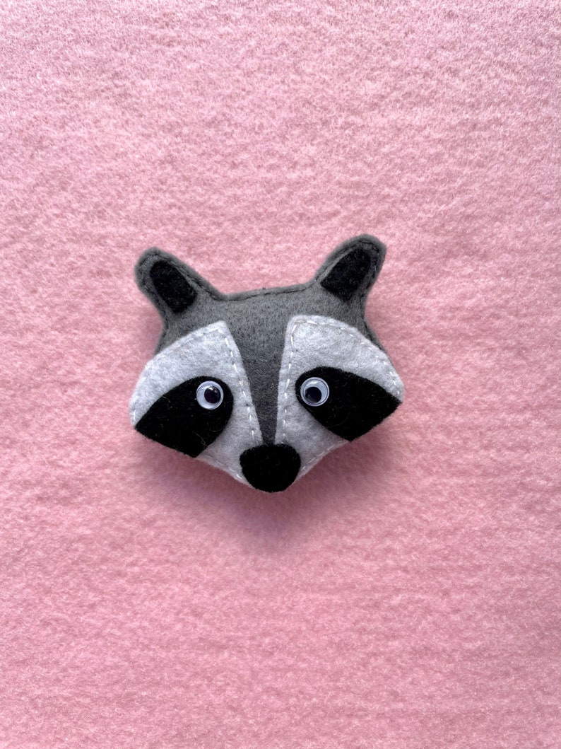 Handmade Felt Raccoon Keyring Keychain Brooch Plush - Etsy