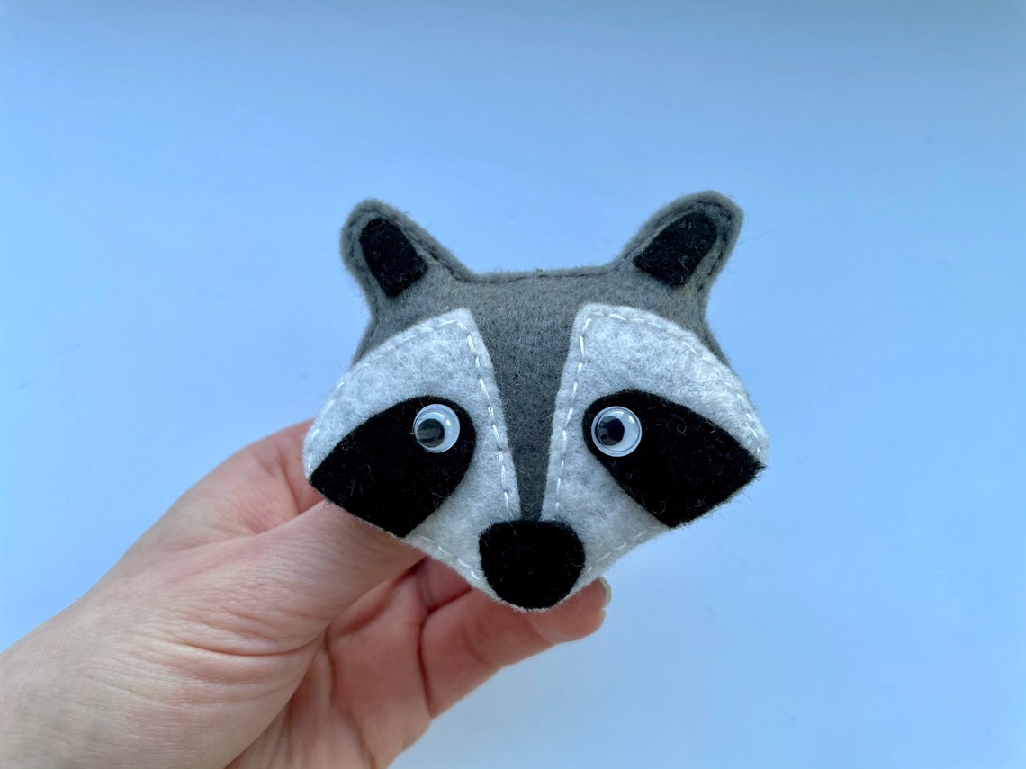 Handmade Felt Raccoon Keyring Keychain Brooch Plush | Etsy