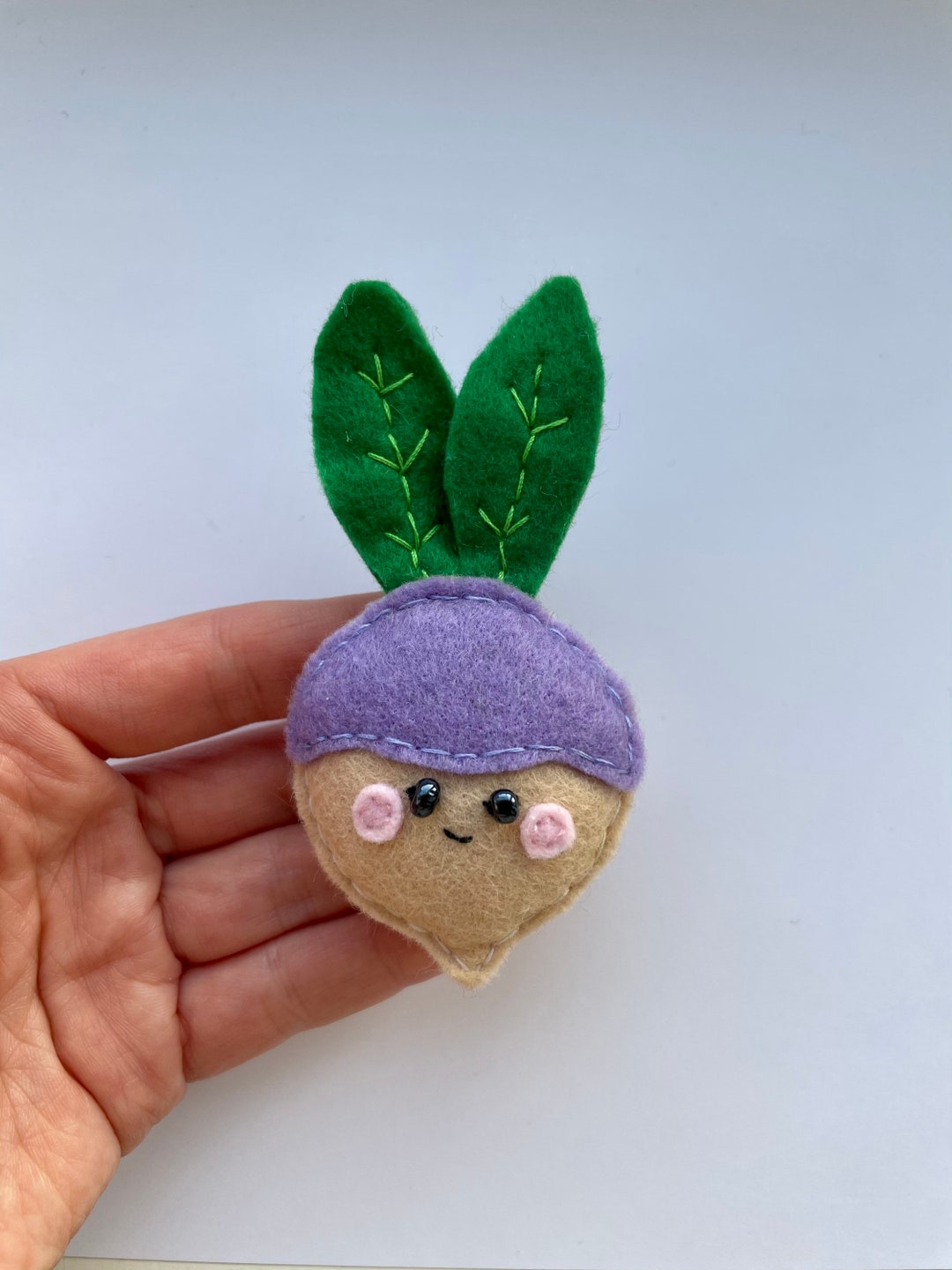 Handmade Felt Turnip | Badges | Brooch | Plant | Gift | Badge ...