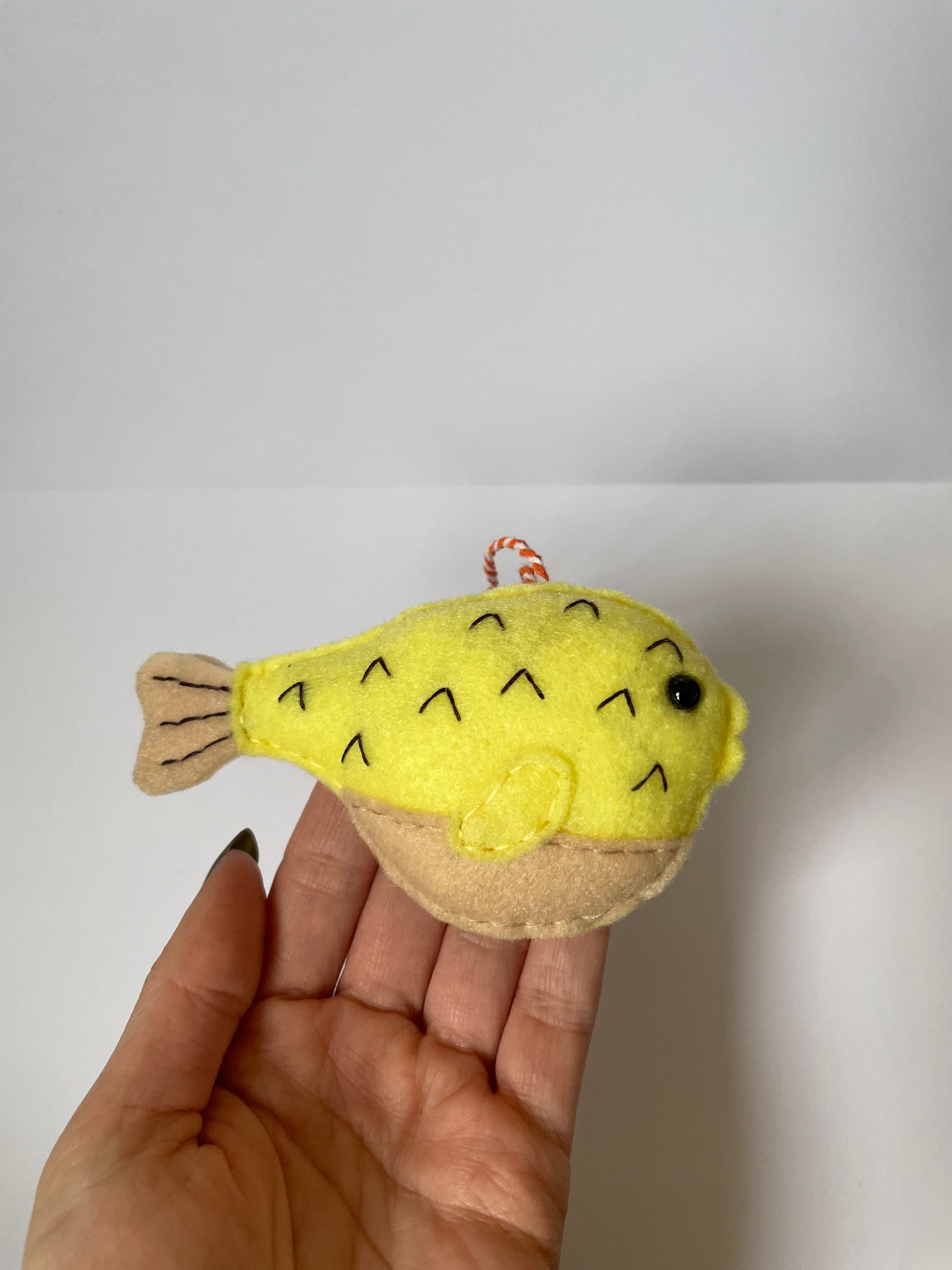 Handmade Felt Pufferfish Keyring Keychain Brooch Plush Magnet Gift Pin ...