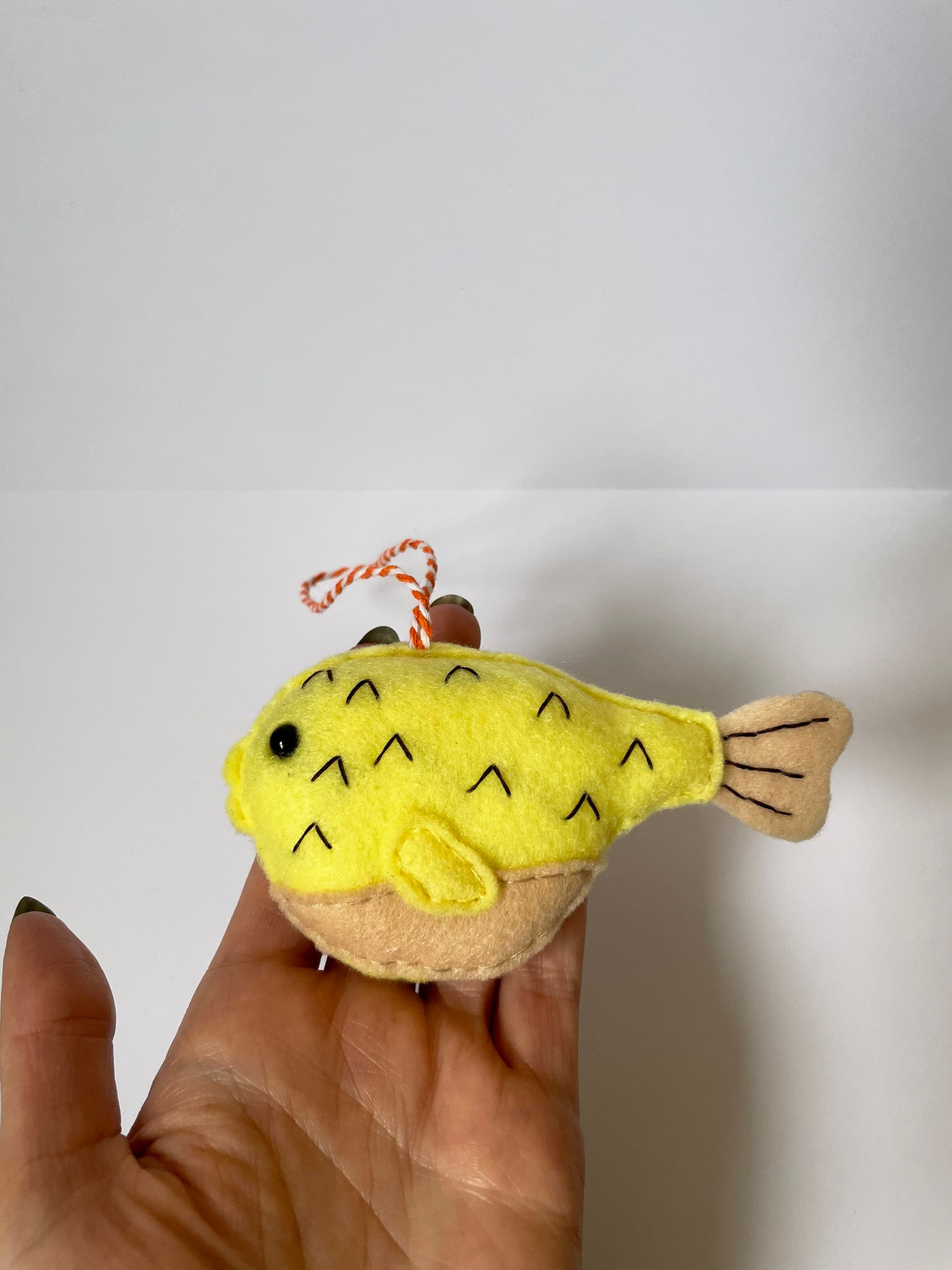 Handmade Felt Pufferfish Keyring Keychain Brooch Plush - Etsy UK