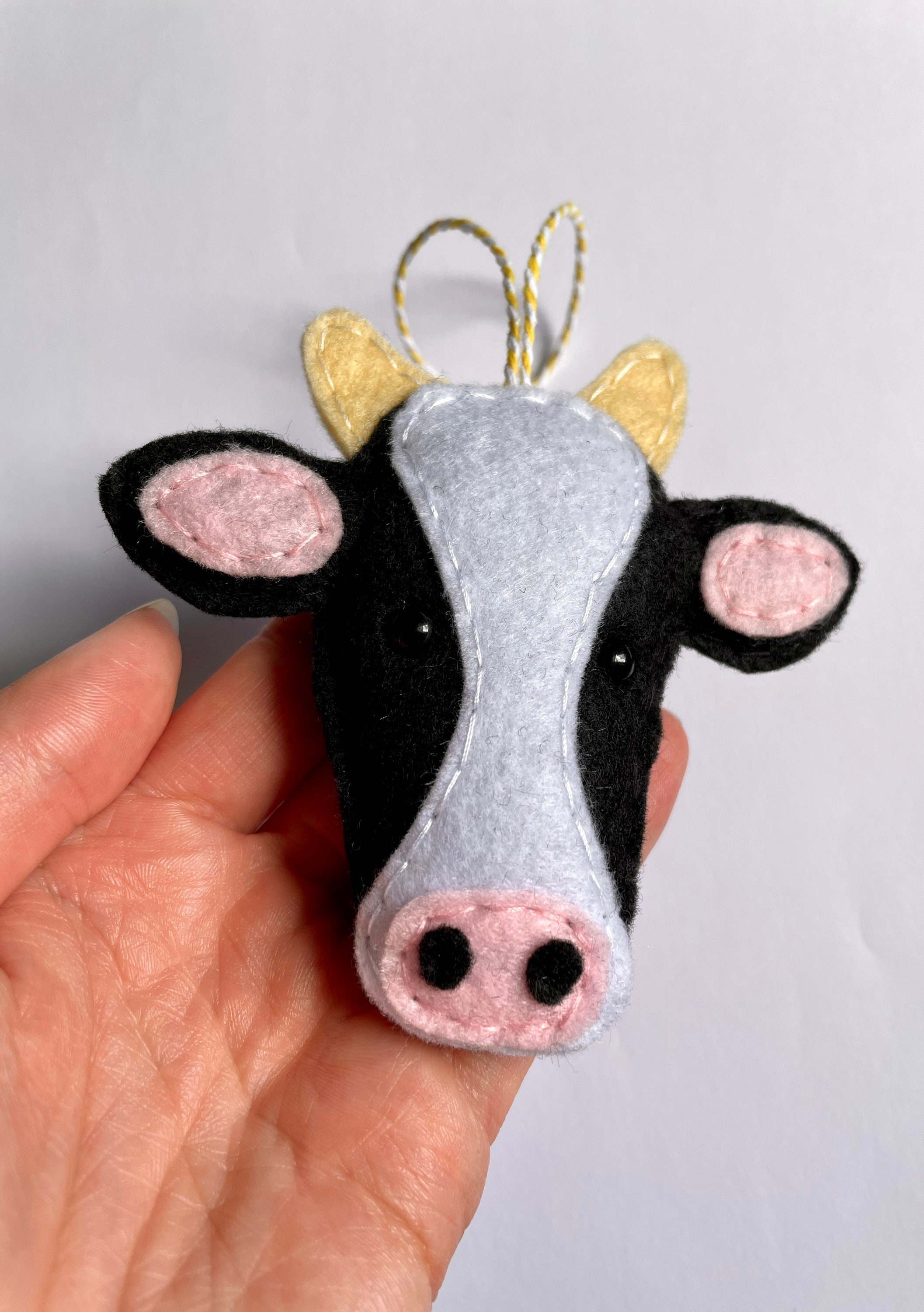 Handmade Felt Cow | Keyring | Keychain | Brooch | Plush | Magnet | Gift ...