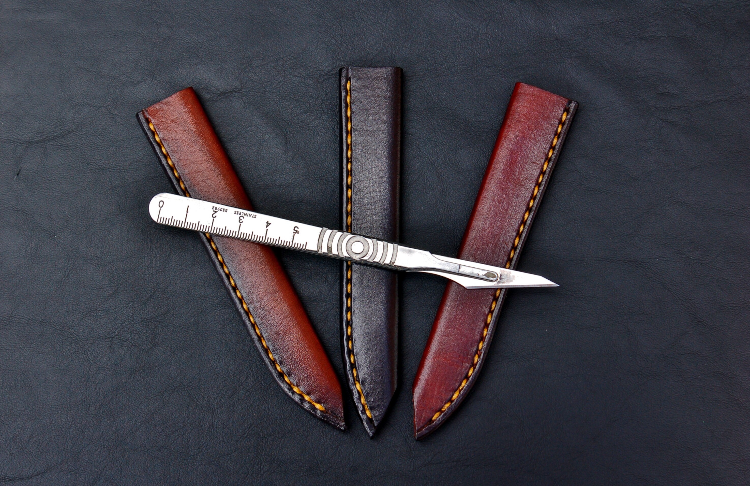 Handmade Leather Scalpel Sheath/ Scabbard/ Case Size 4 Handle | Etsy UK