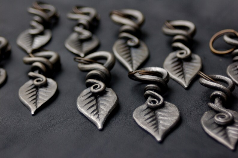 Hand Forged Steel Blacksmith Leaf Keyring/Keychain/Pendant | Etsy