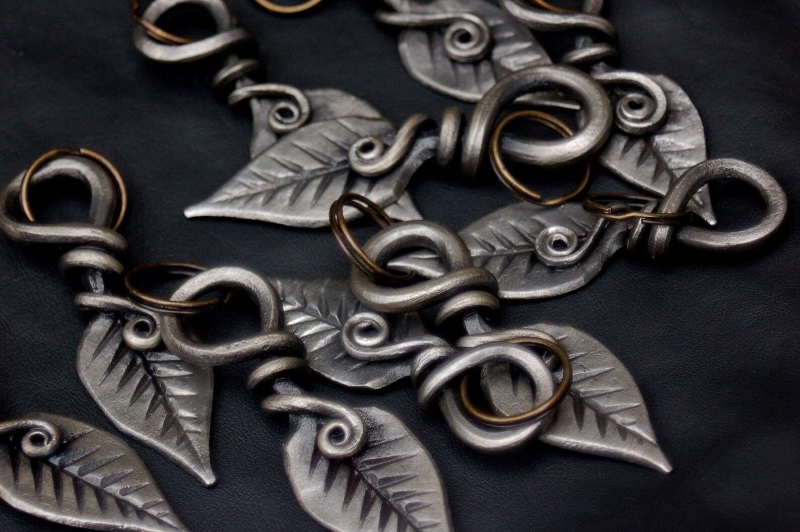 Hand Forged Steel Blacksmith Leaf Keyring/keychain/pendant - Etsy