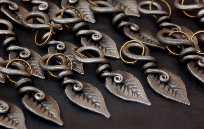 Hand Forged Steel Blacksmith Leaf Keyring/keychain/pendant - Etsy