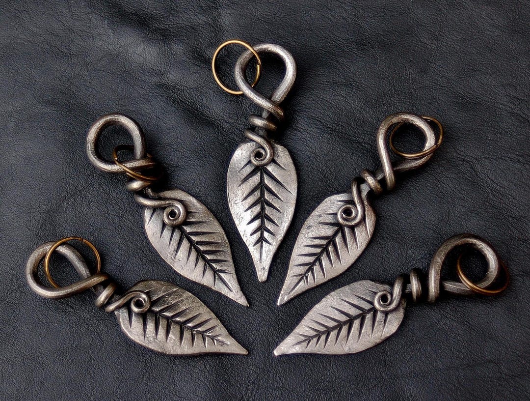 Hand Forged Steel Blacksmith Leaf Keyring/keychain/pendant - Etsy