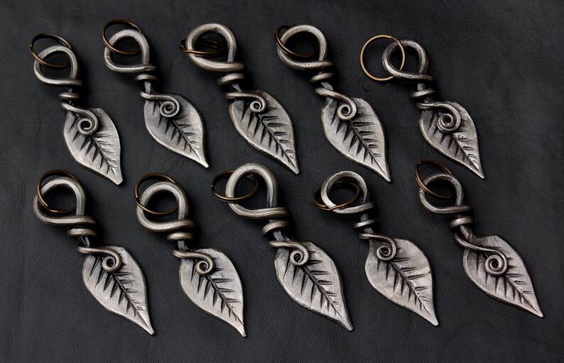 Hand Forged Steel Blacksmith Leaf Keyring/Keychain/Pendant | Etsy