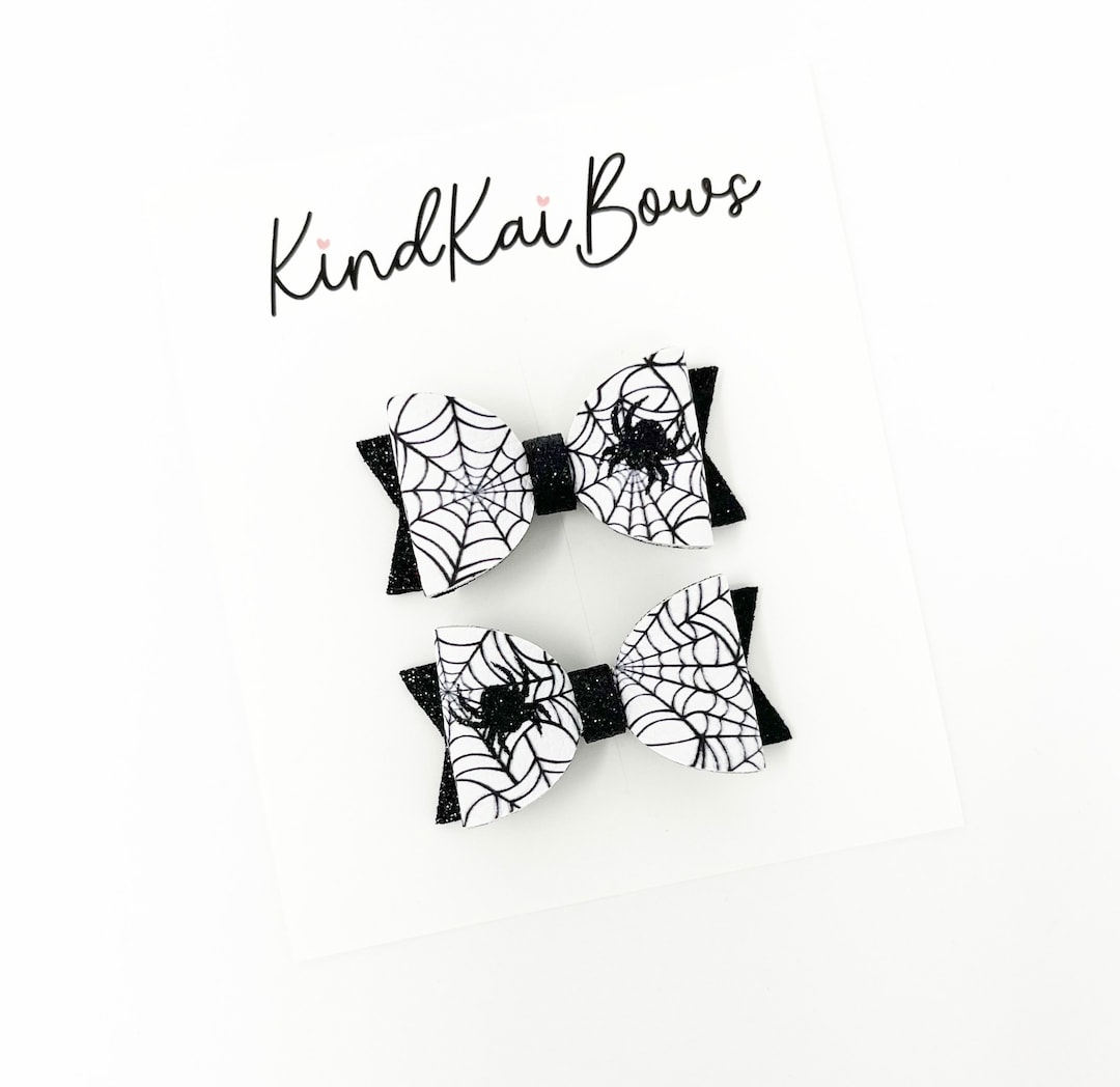 Halloween Pigtail Bows Spider Bows Spider Pigtail Bows Mini - Etsy