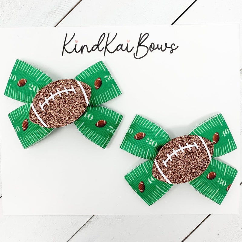 Football Hair Bow - Etsy