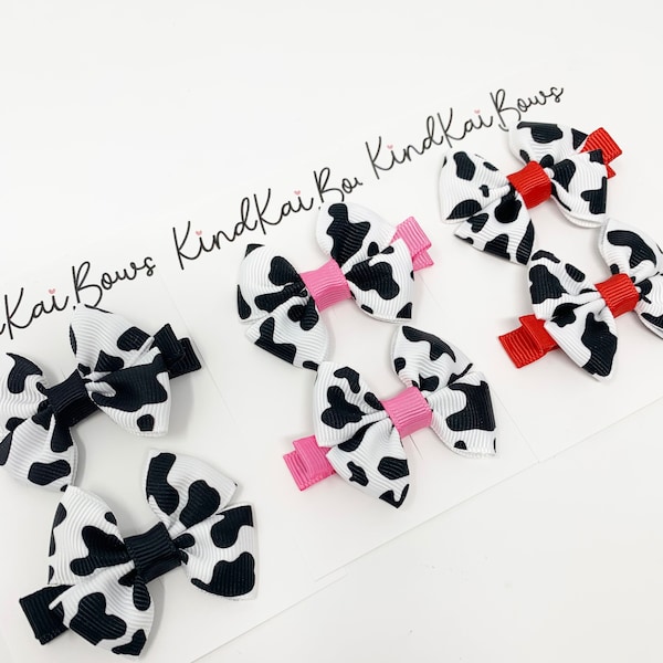 Cow Print Hair Bow - Etsy