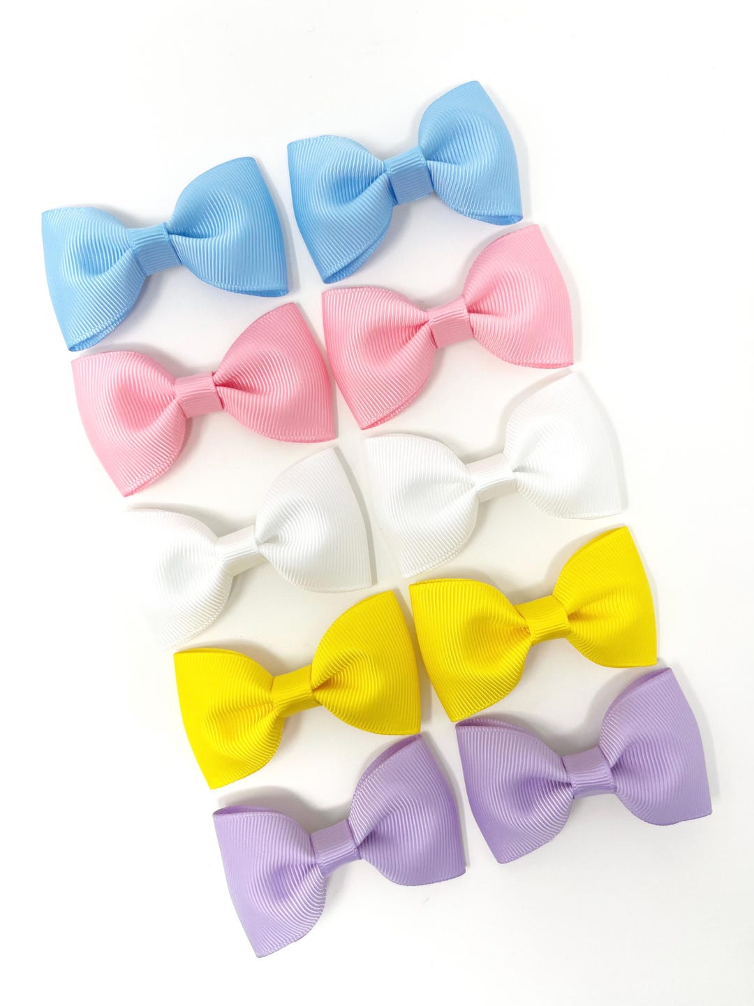 Pigtail Hair Bows, Spring Bows, Pastel, Easter Bows, Easter Basket Gift ...