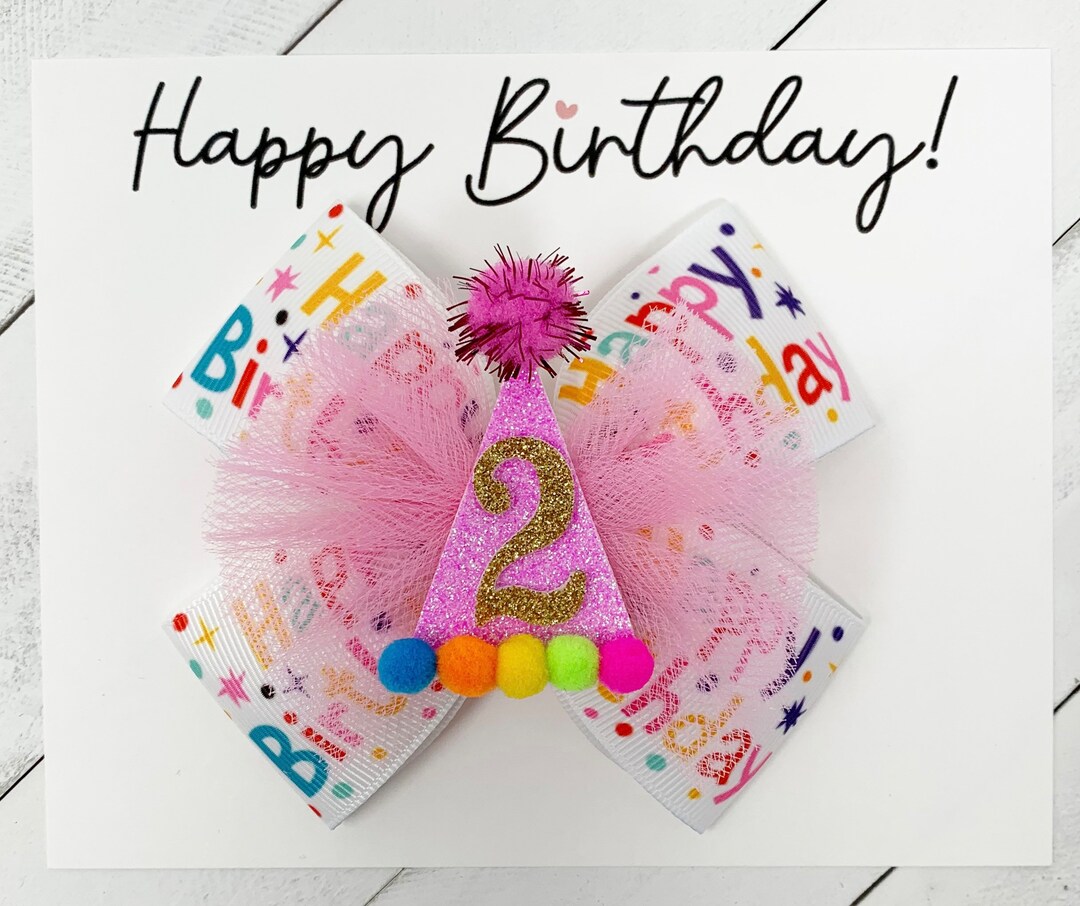 Birthday Hair Bows, Personalized Birthday Number Bows, Birthday Party ...