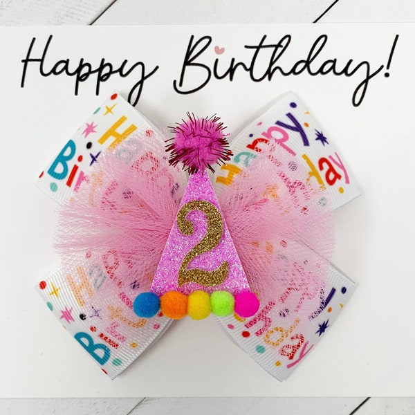 Birthday Hair Bows - Etsy