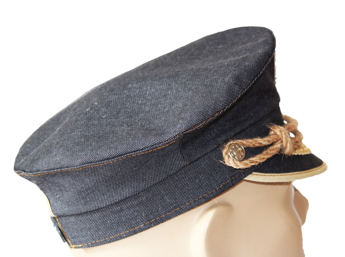 Sea Denim Captain's Hat Yacht Hat Boat Hat Navy - Etsy