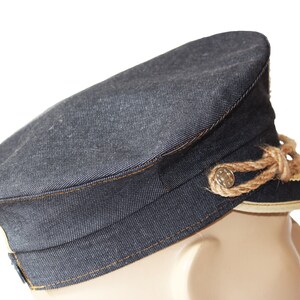 Sea, Denim, Captain's Hat, Yacht Hat, Boat Hat, Navy Captain Hat ...