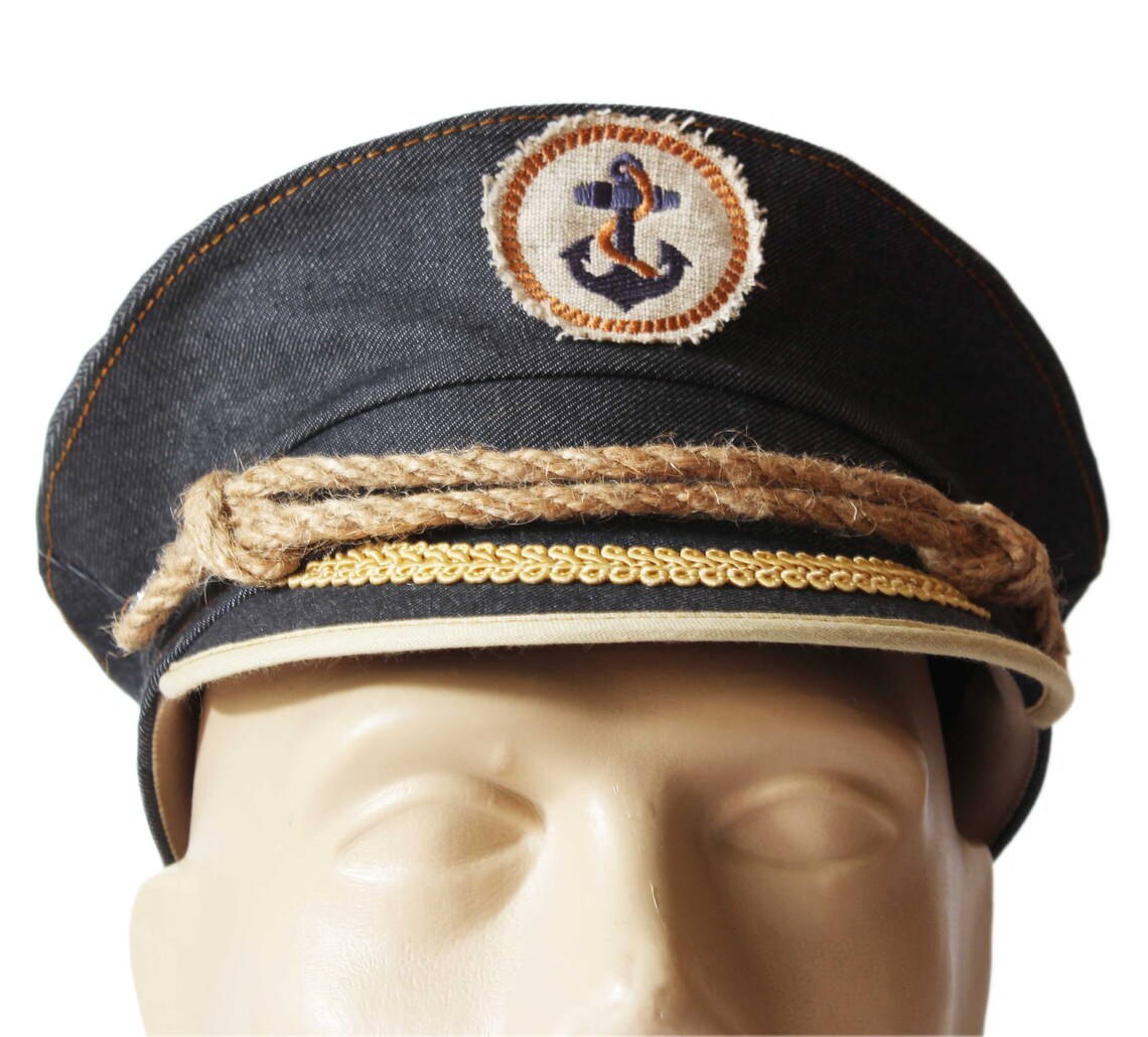 Sea Denim Captain's Hat Yacht Hat Boat Hat Navy - Etsy